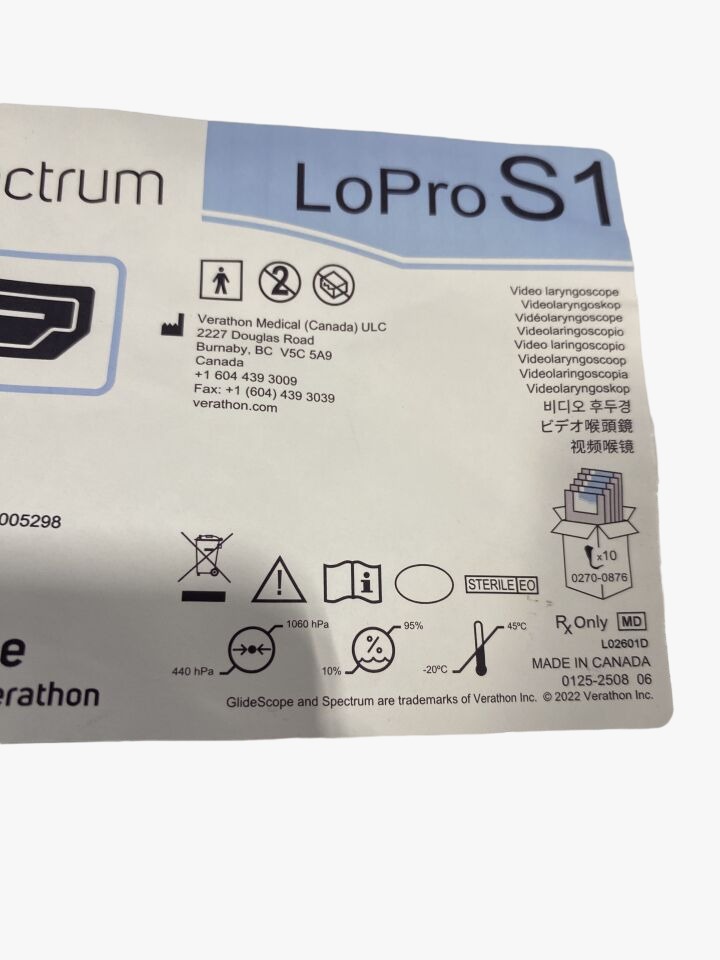 New Verathon Spectrum Blade LoPro S1 (Hyperangle) 0574-0165 Expiry ...